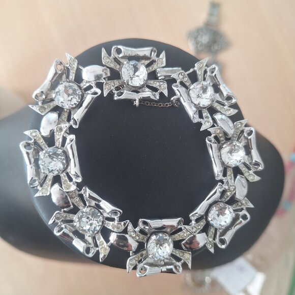 Coro | Accessories | Retro Modern Sterling Silver Coro Rhinestone ...